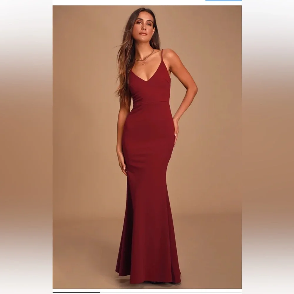 Lulus | Dresses | Lulus Wine Red Spaghetti Strap Maxi Dress | Poshmark